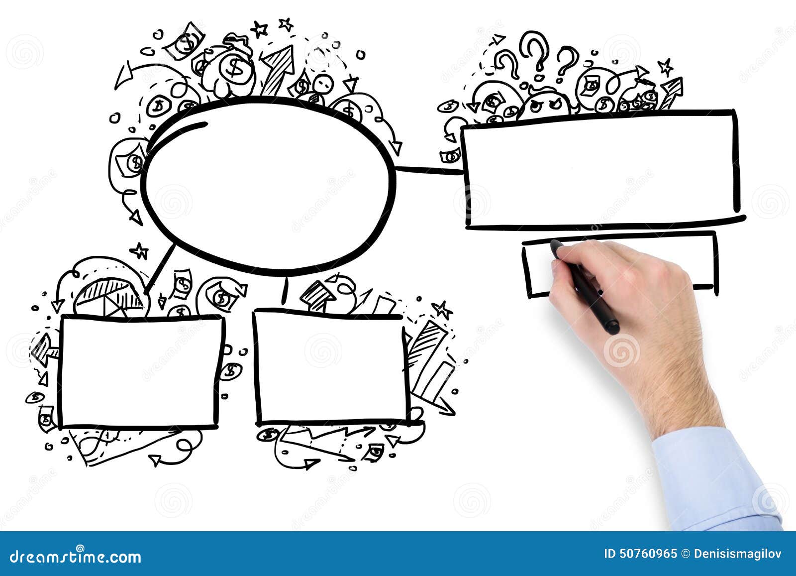 Hand drawing scheme stock image. Image of analytics, analyzing - 50760965