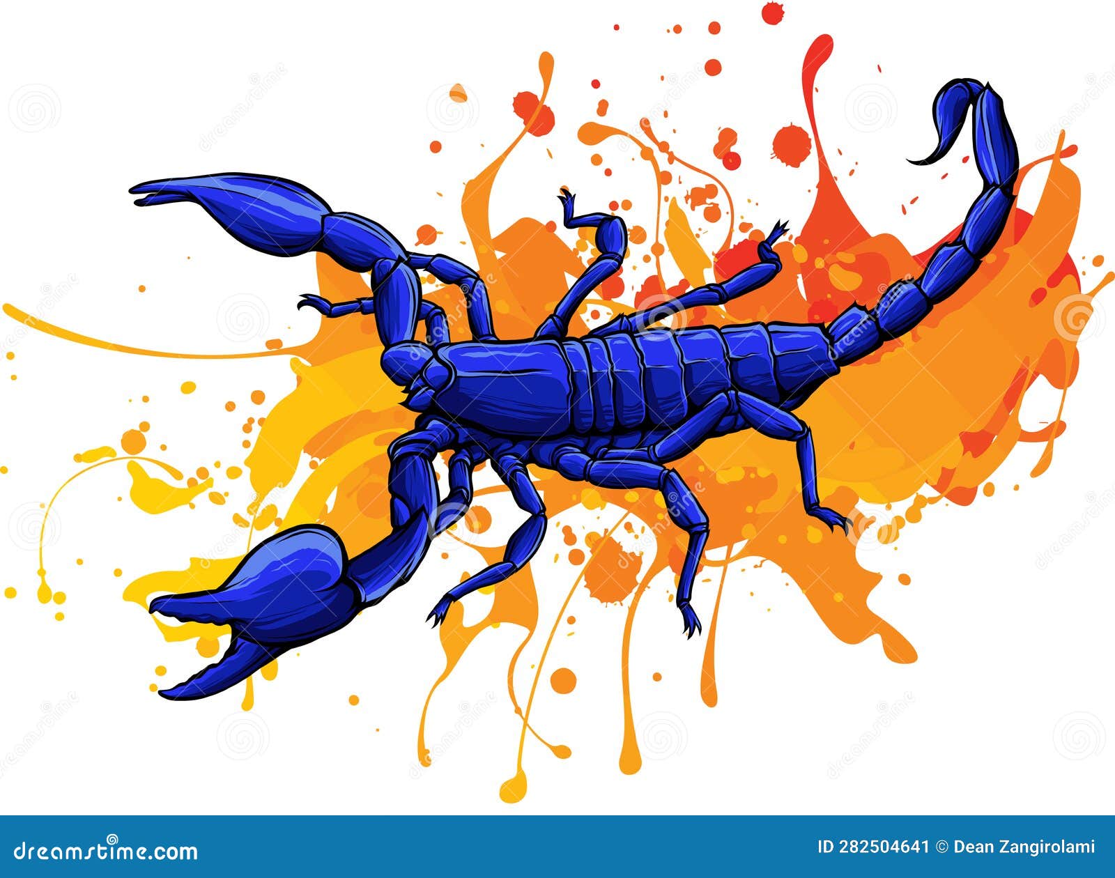 Hand Drawing Colored Scorpion Vector Illustration Design Stock Vector ...