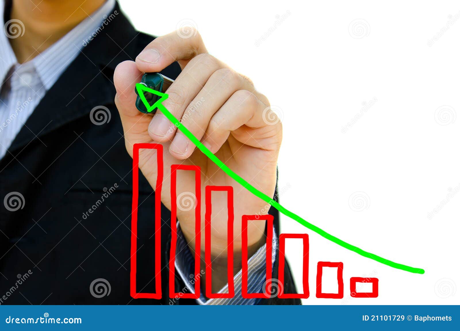 Hand Drawing Showing Graph. Stock Image - Image of confident, chart ...