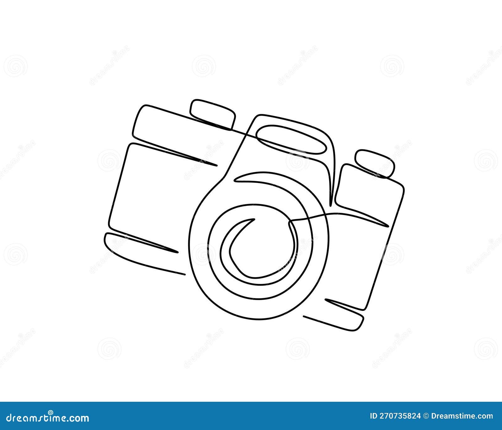 Hand Drawing Single One Line of Digital Camera Isolated on White ...