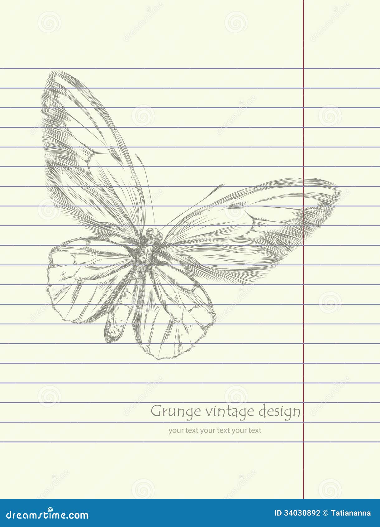 Hand Drawing Sketch Butterfly Stock Illustration - Illustration of ...