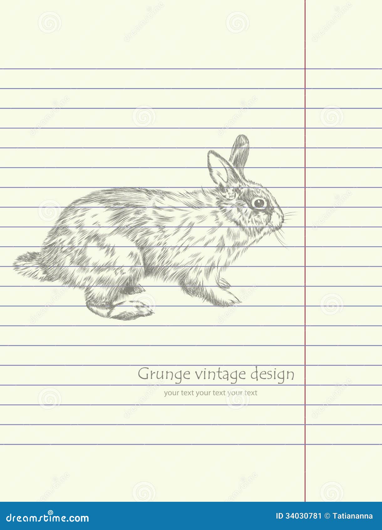 Hand Drawing Sketch Rabbit Vector Stock Vector - Illustration of easter ...