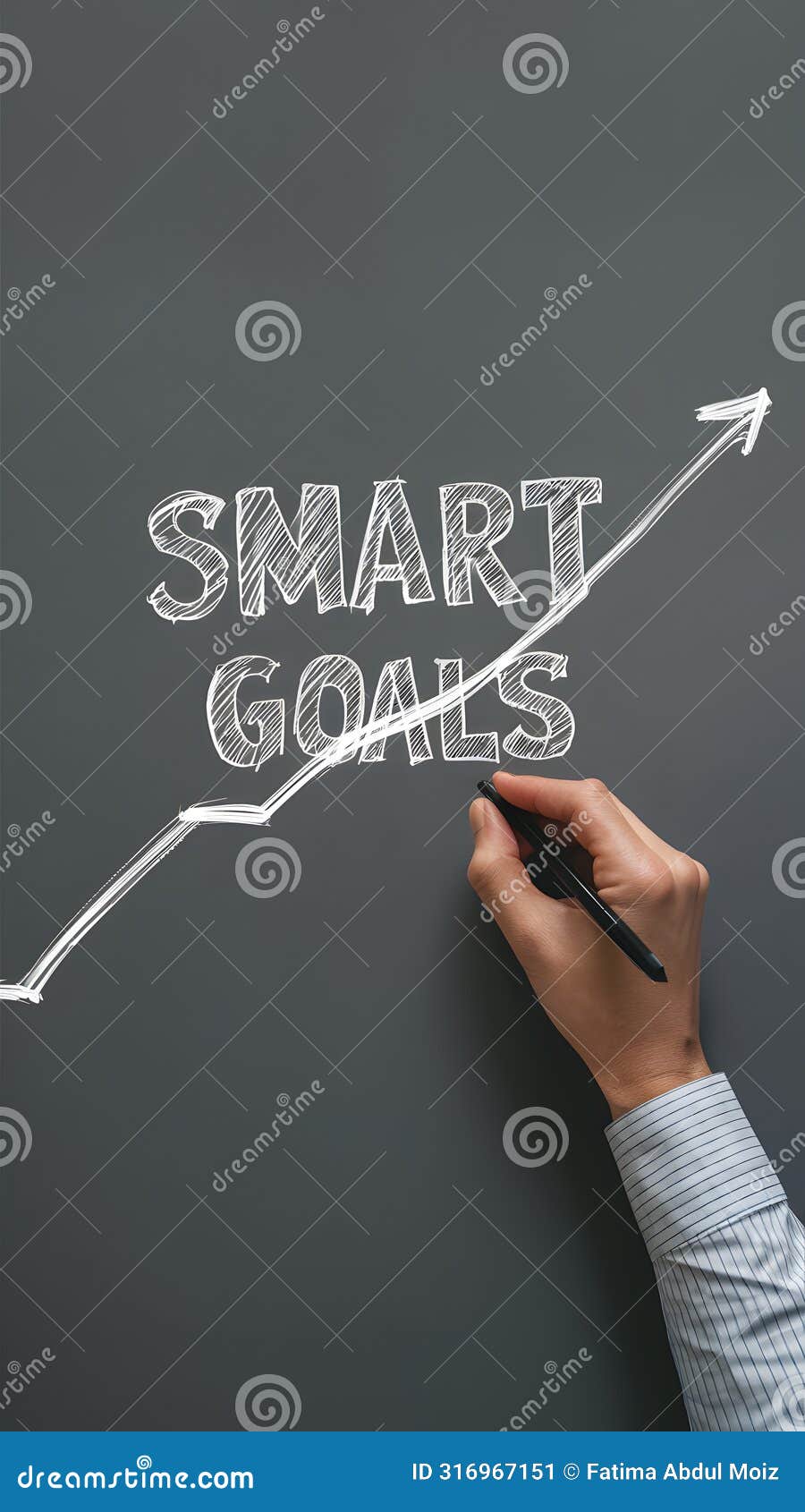 Hand Drawing SMART GOALS Line Graph on Gray Background, Symbolizing ...