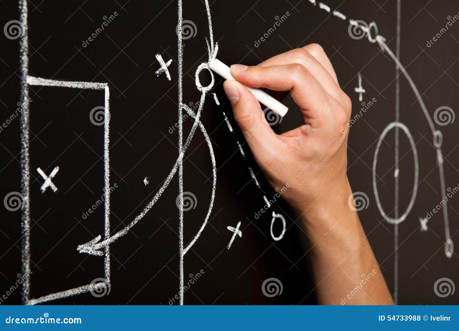 Hand Drawing Soccer Game Tactics Stock Photo - Image of organization ...