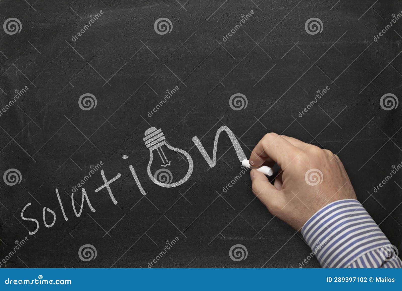 Hand Drawing Solution Concept. Stock Photo - Image of chalk, innovation ...