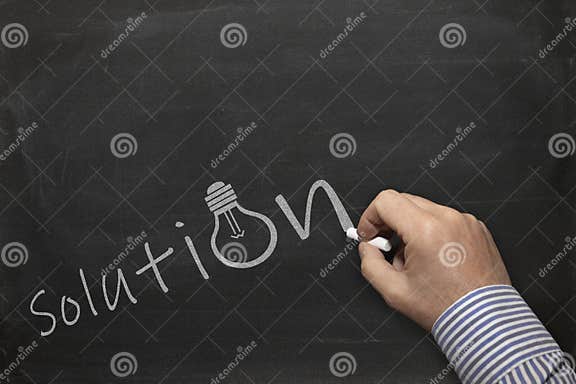 Hand Drawing Solution Concept. Stock Photo - Image of chalk, innovation ...