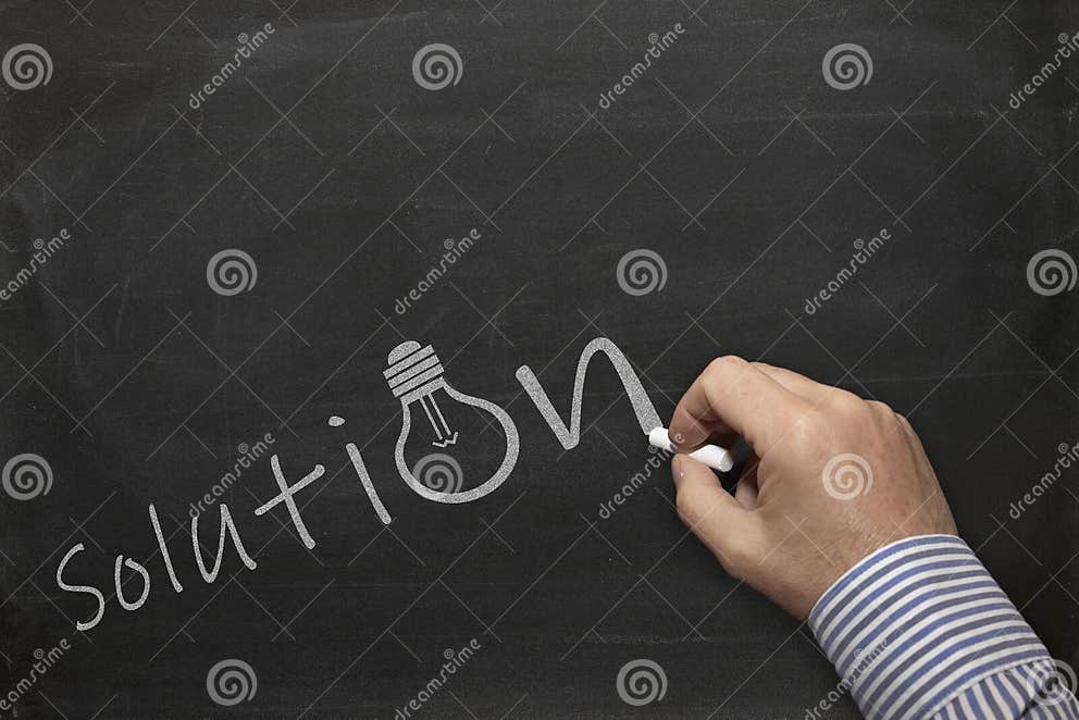 Hand Drawing Solution Concept. Stock Photo - Image of chalk, innovation ...