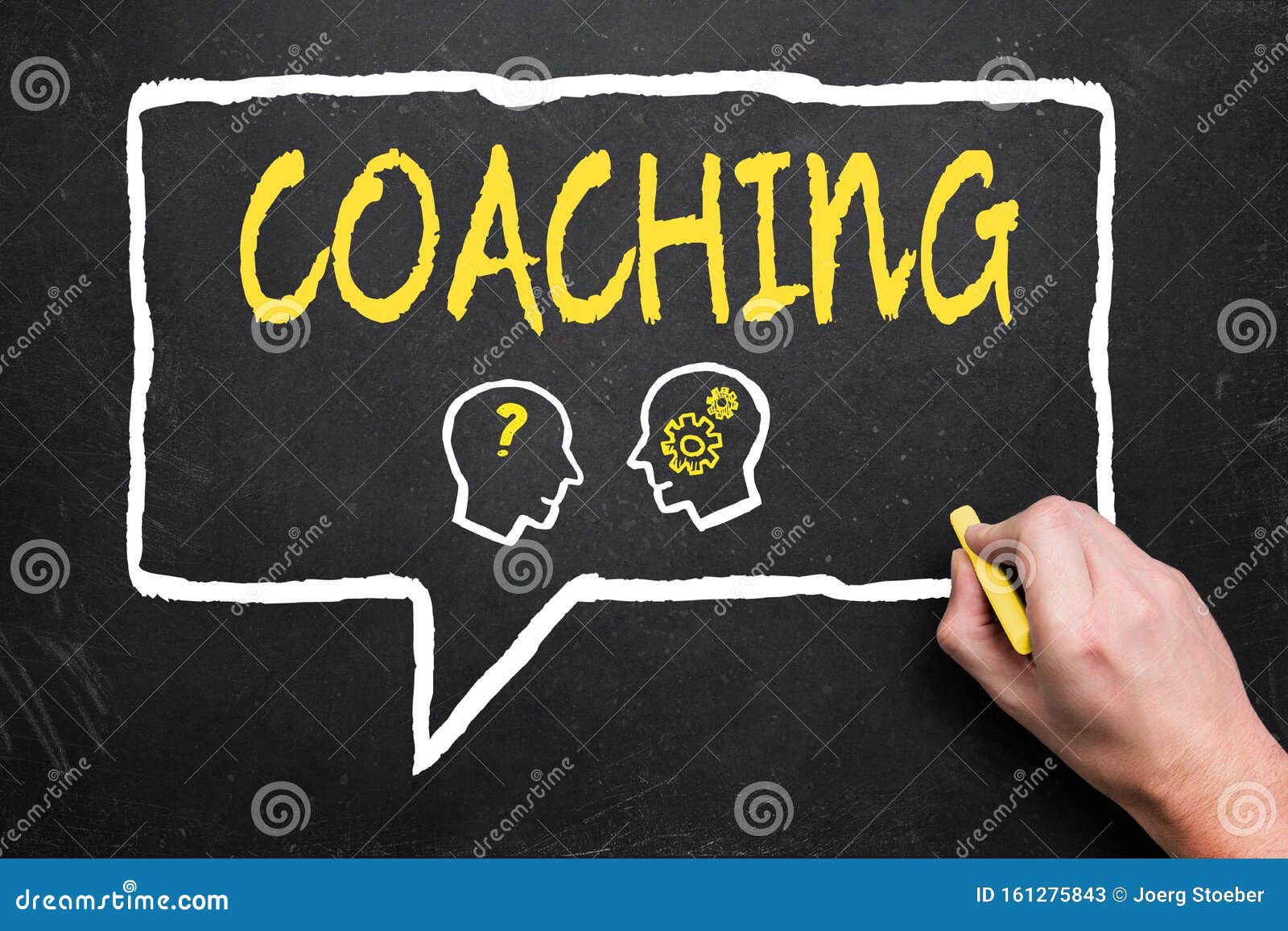 Hand is Drawing Speech Bubble with Text `COACHING` Stock Image - Image ...