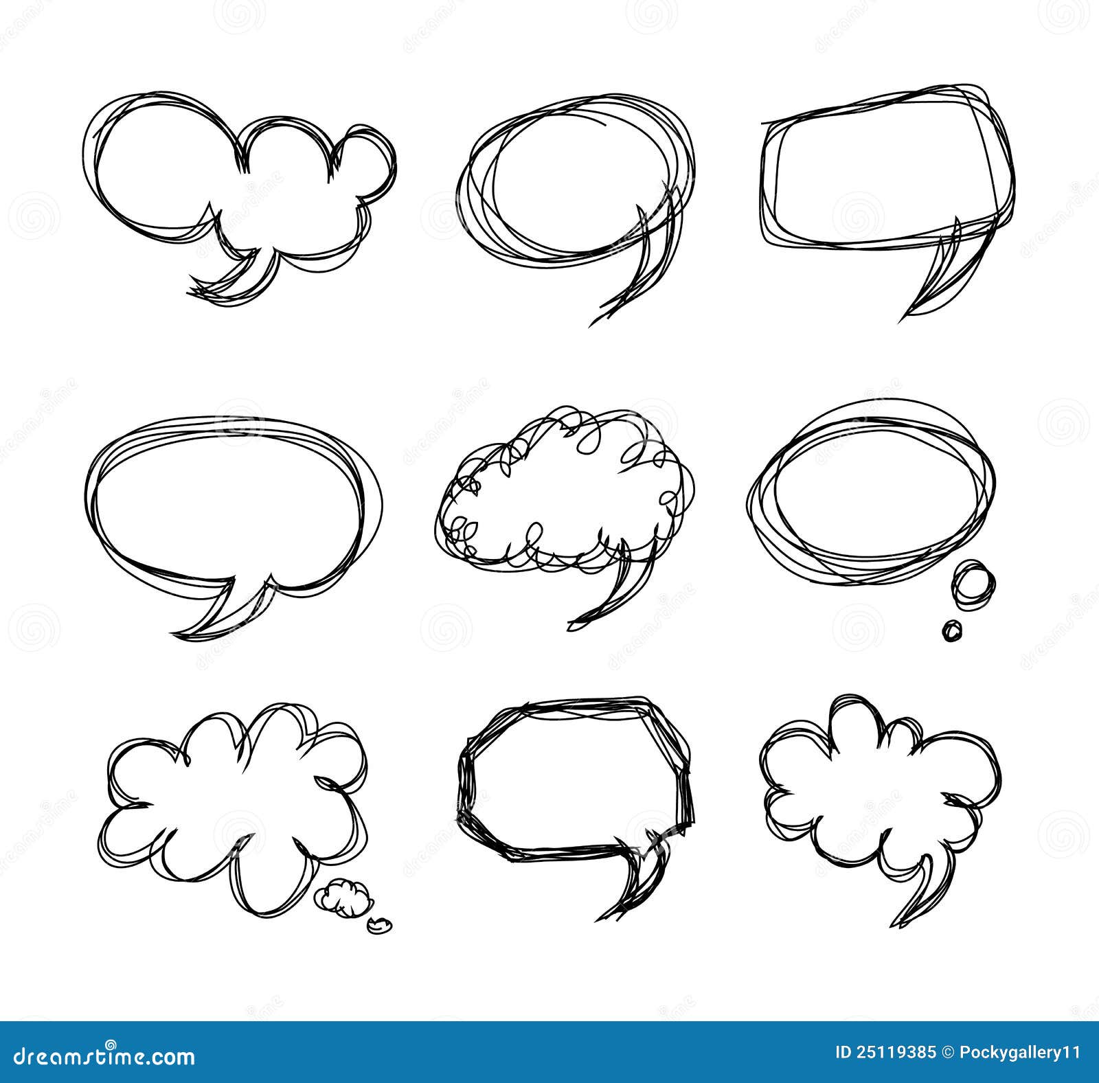 Hand Drawing Speech Bubbles Cartoon Doodle | CartoonDealer.com #25119385