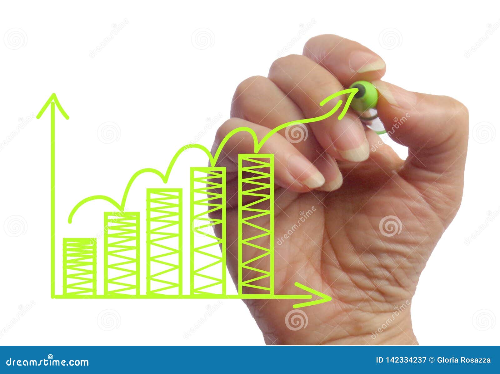 Hand Drawing a Statistics Business Symbol Photo Stock Illustration ...