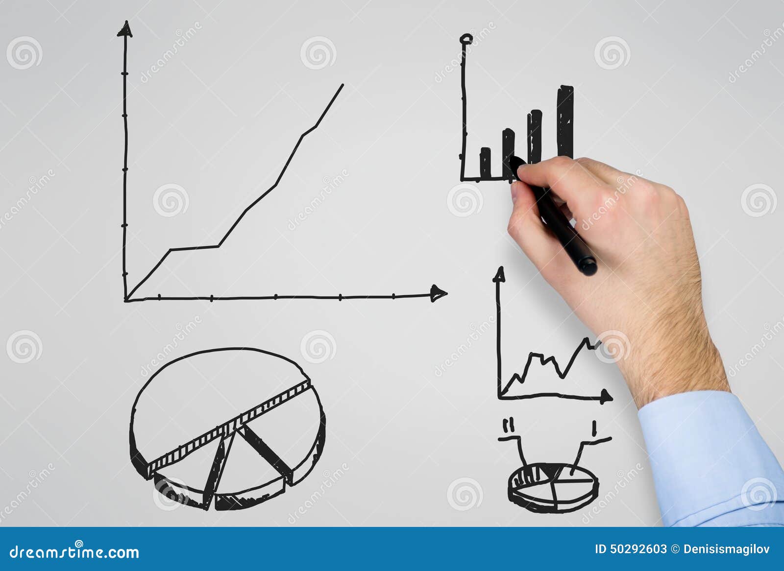 Hand drawing stock chart stock image. Image of improvement - 50292603