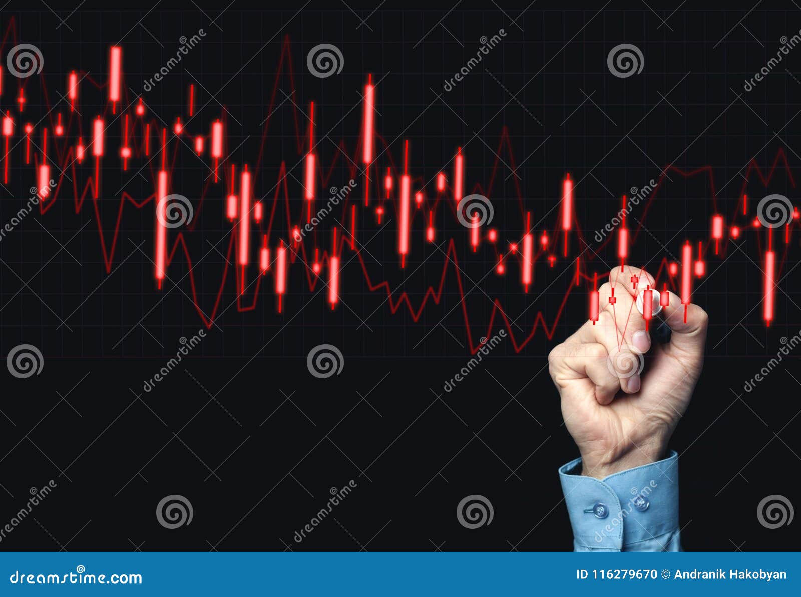 Falling Graph In The Form Of Gold Coins On A Black Background. Stock ...