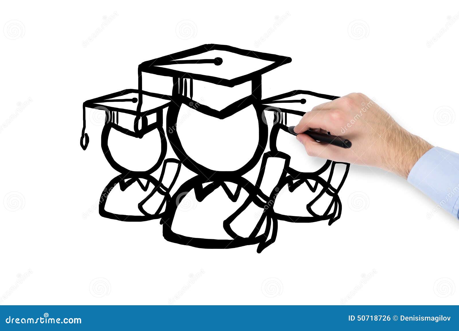 Hand drawing student stock photo. Image of success, student - 50718726