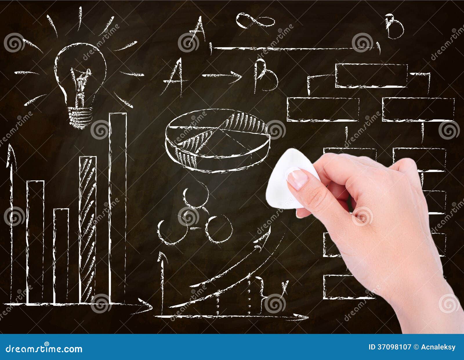 Hand Drawing Success and Business Symbol Stock Image - Image of female ...