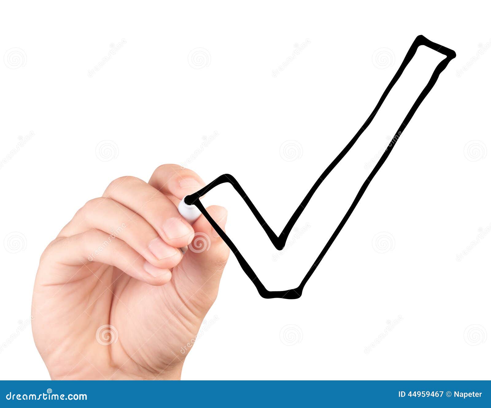 Hand drawing a tick stock image. Image of plan, organization - 44959467