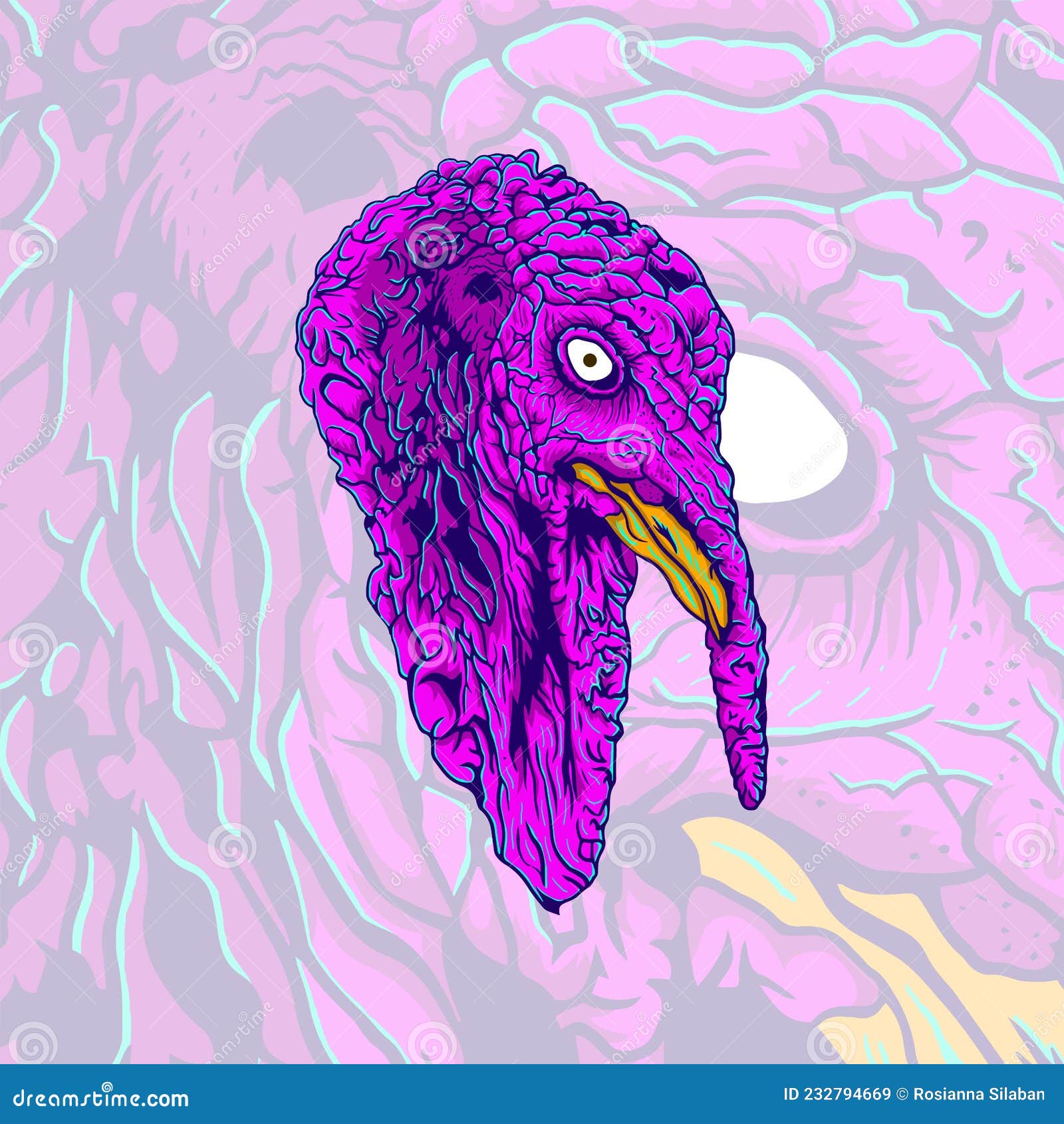 Hand Drawing Turkey Head Vector Illustration Design Stock Vector ...