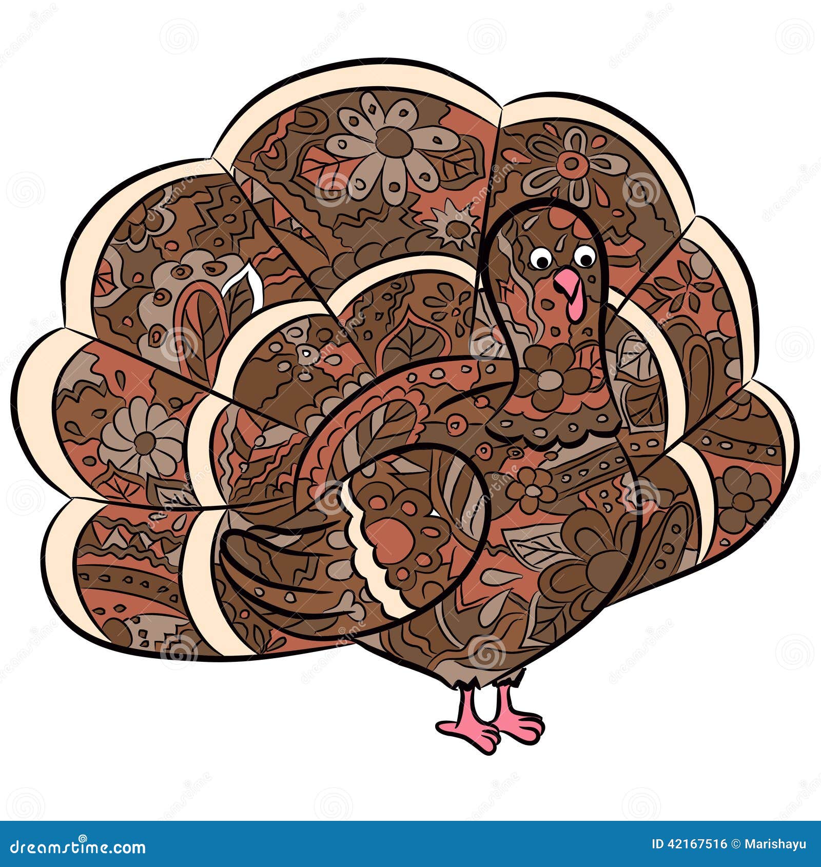 Hand drawing turkey stock vector. Illustration of cute - 42167516