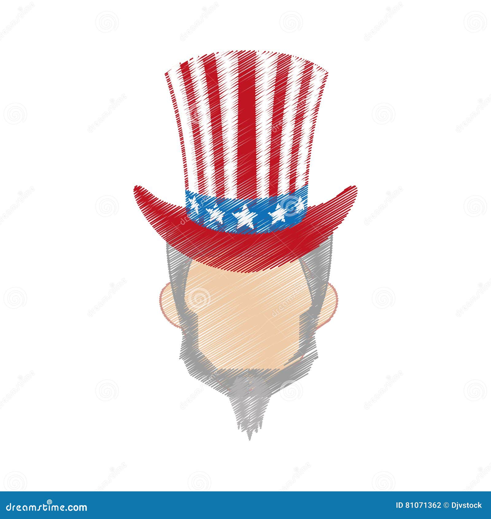 Hand Drawing Uncle Sam Design Stock Vector - Illustration of finger ...