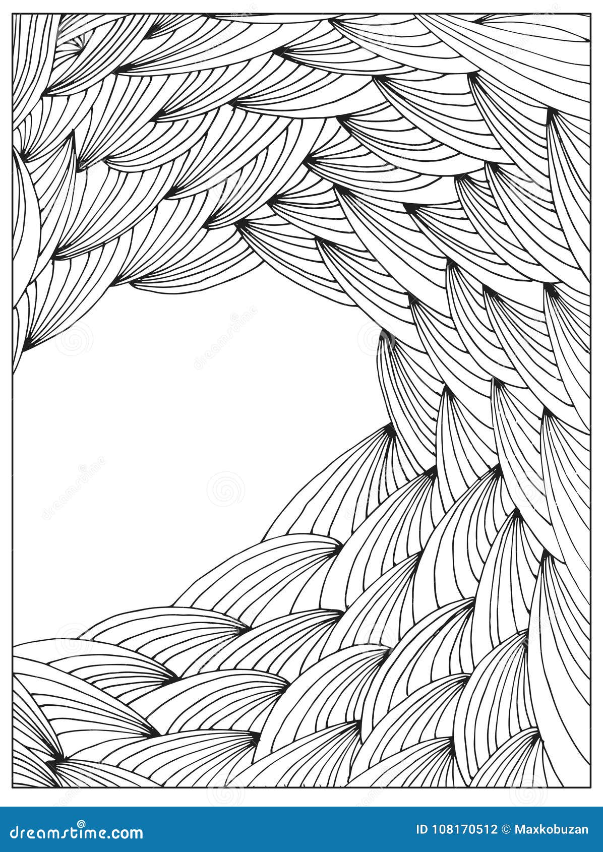 Difficult Uncolored Adult Coloring Book Page For Adults Or Kids ...