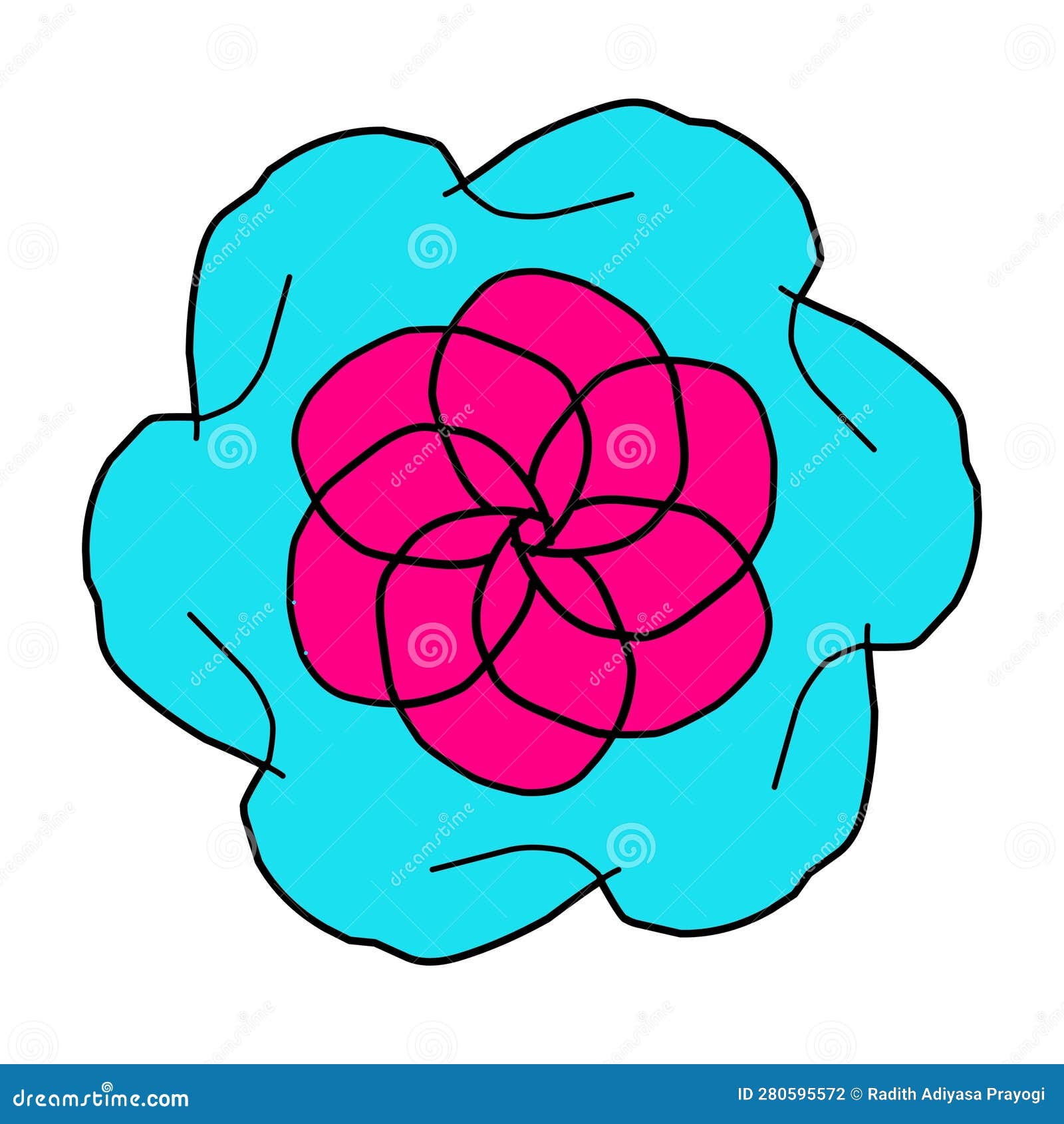 Hand Drawing of Unique Flower Design Illustrations Stock Illustration ...