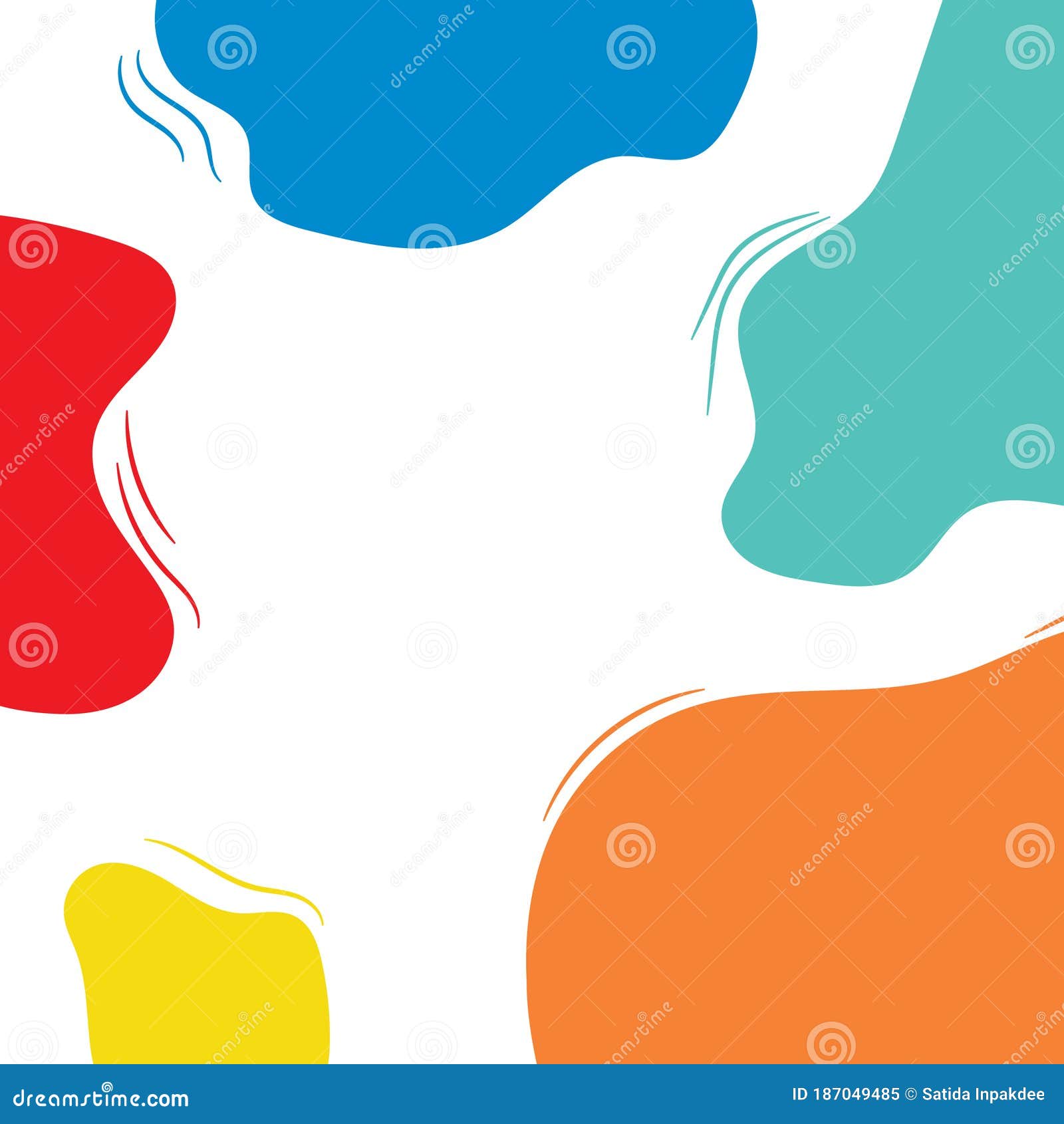 Hand Drawing Various Abstract Element Dynamic Shape Fluidity ...