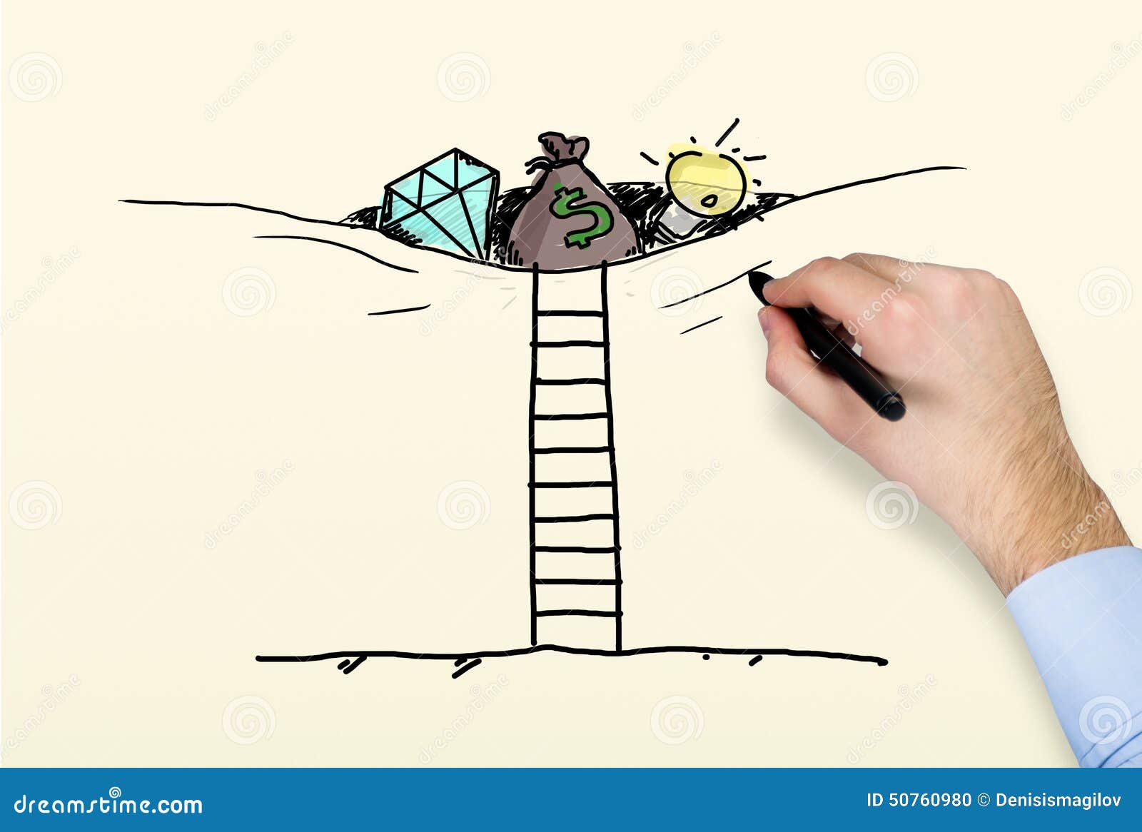 Hand drawing wealth stock photo. Image of businessman - 50760980