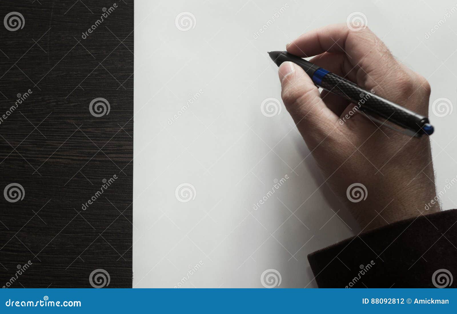 Hand Drawing on White Paper Stock Photo - Image of idea, draw: 88092812