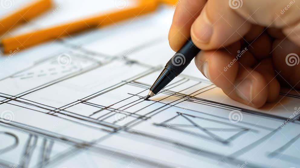 Hand Drawing Wireframe Design for Website. Generative Ai Stock ...