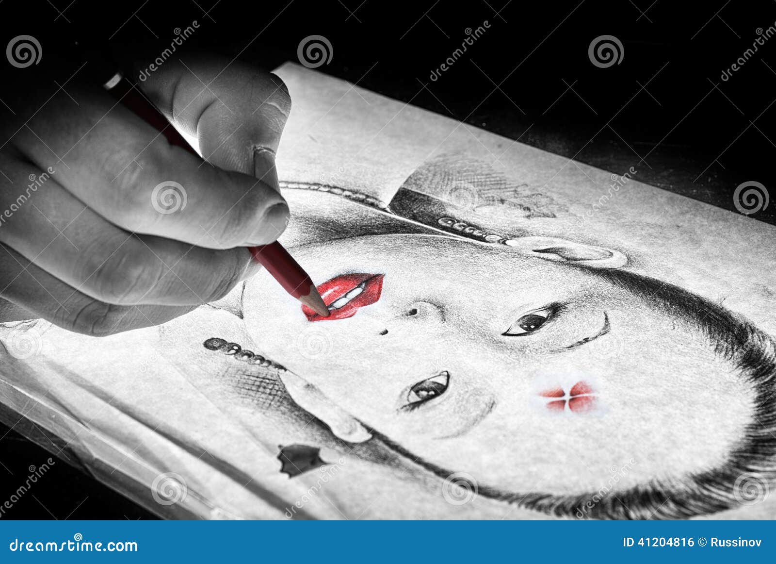 Hand Drawing stock photo. Image of drawing, hand, gray - 41204816
