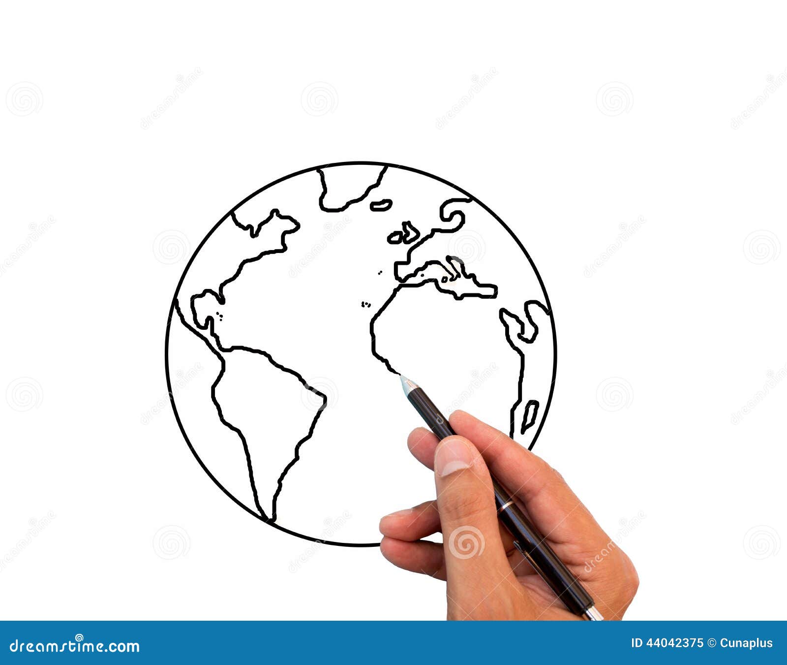 Hand drawing the world stock image. Image of globalization - 44042375