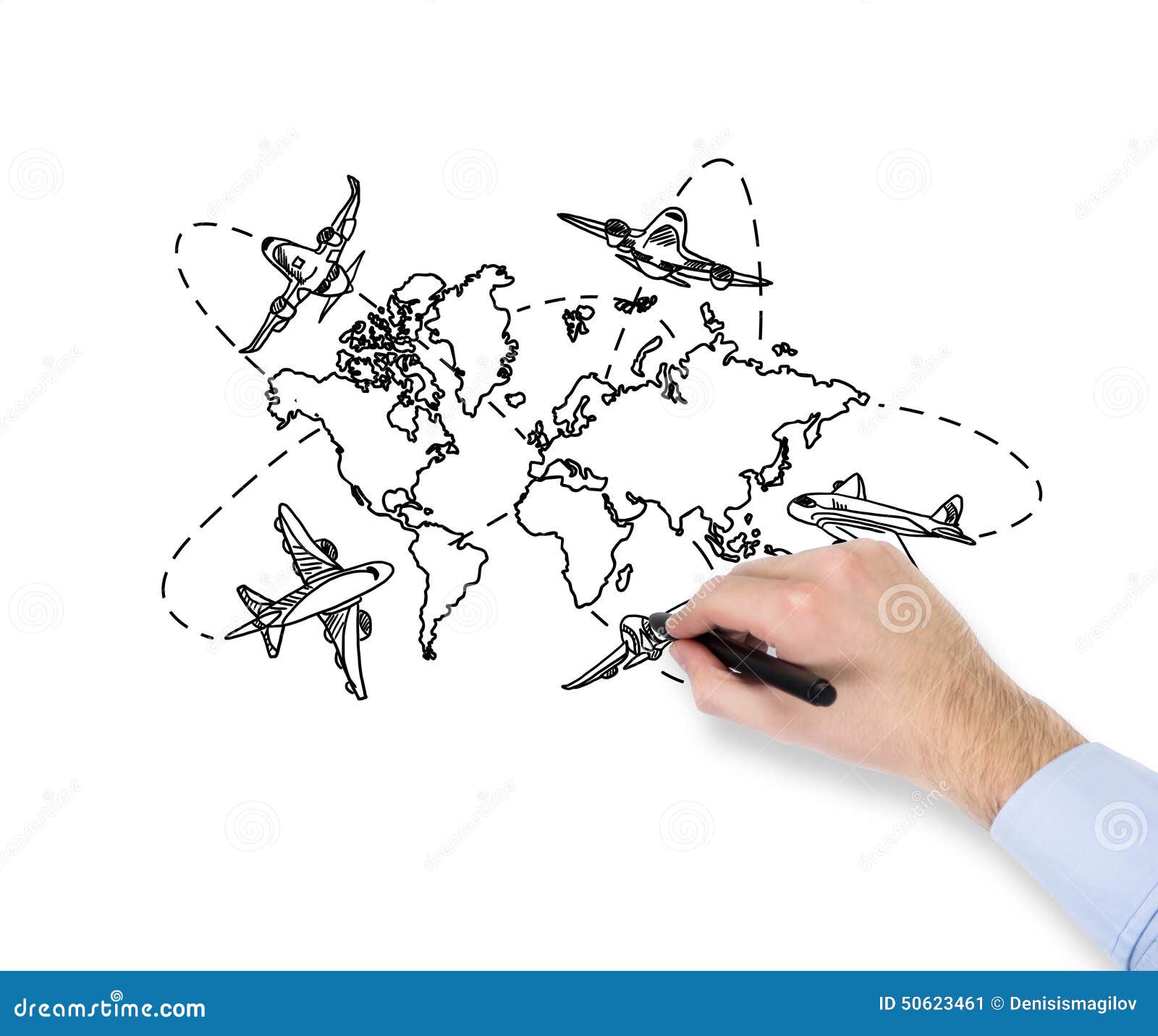 Hand drawing world map stock image. Image of closeup - 50623461