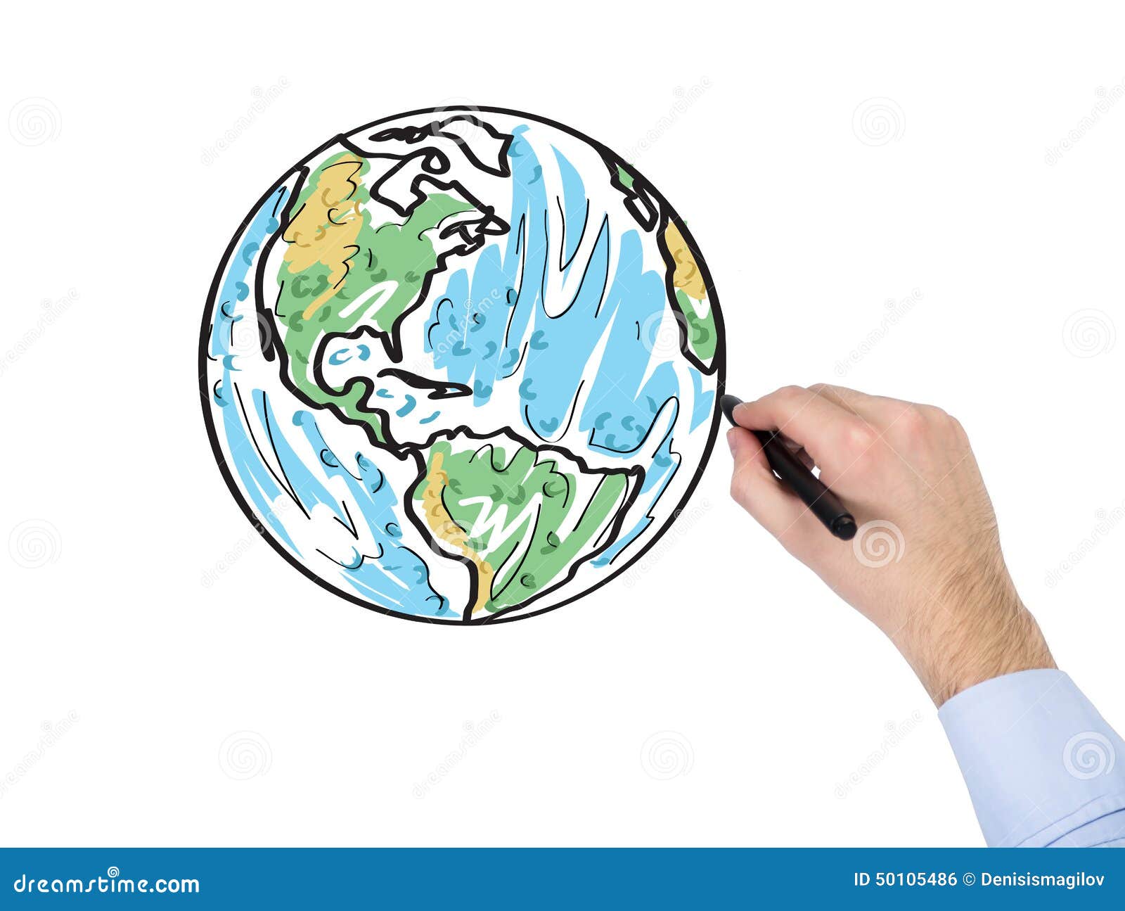 Hand Drawing World Map Stock Photography | CartoonDealer.com #50105486