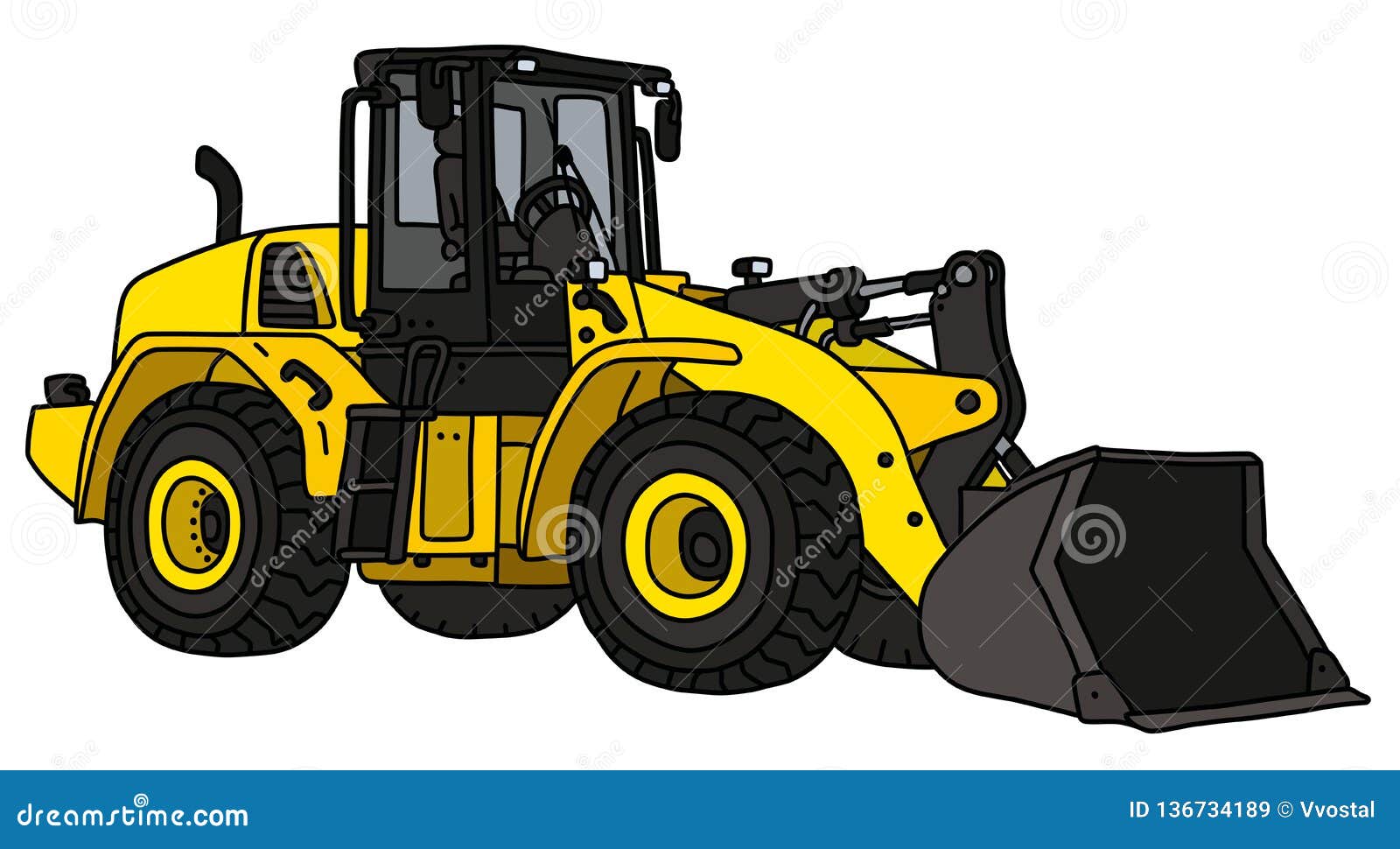 Dozer Blade Hydraulic System Isometric Blueprints Cartoon Vector ...