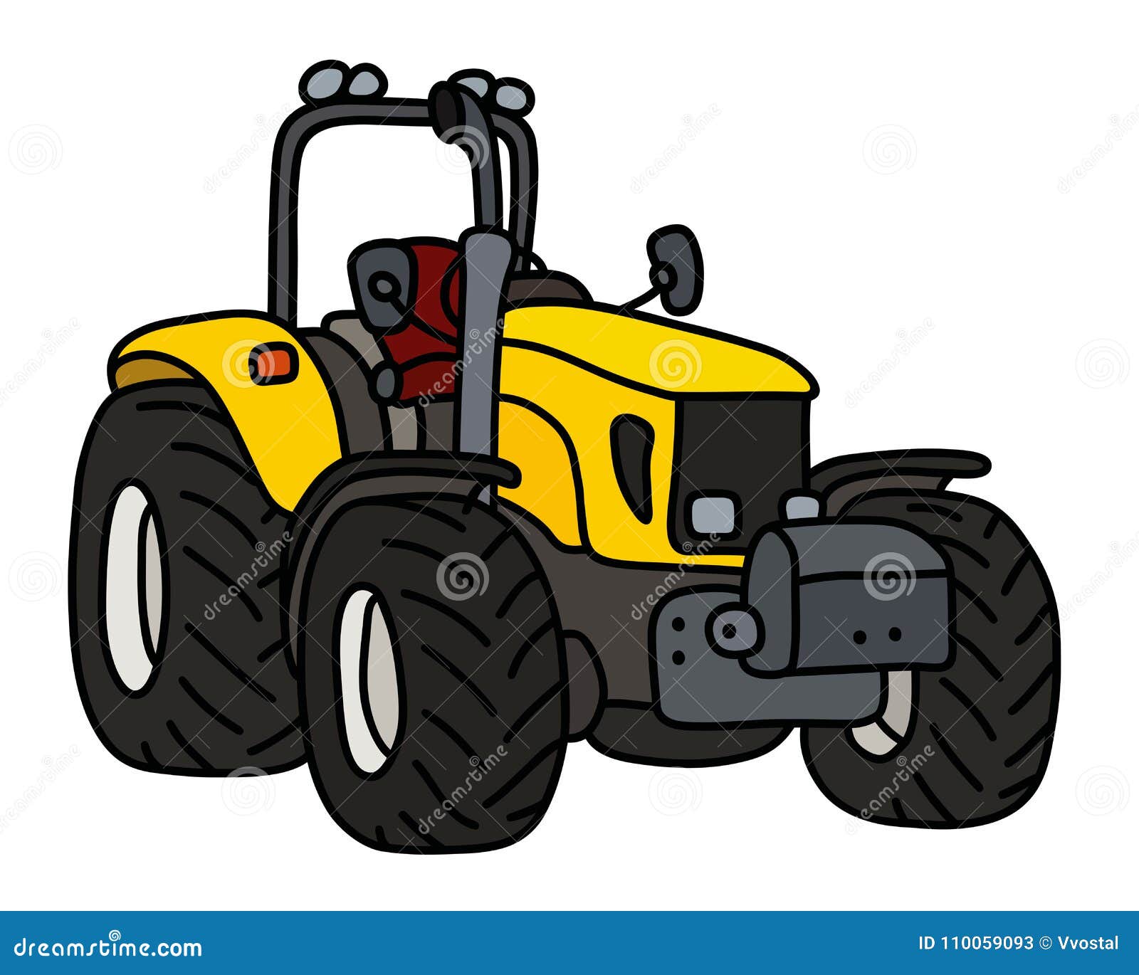 The yellow small tractor stock vector. Illustration of agriculture ...