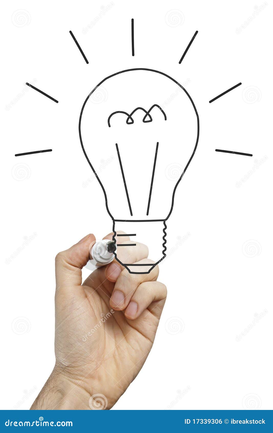 Hand drawingf light bulb stock photo. Image of electricity - 17339306
