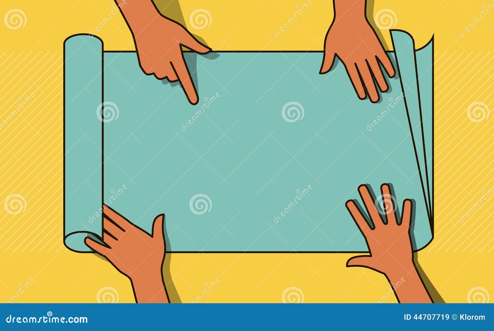 Hand drawings unfold stock vector. Illustration of brochure - 44707719
