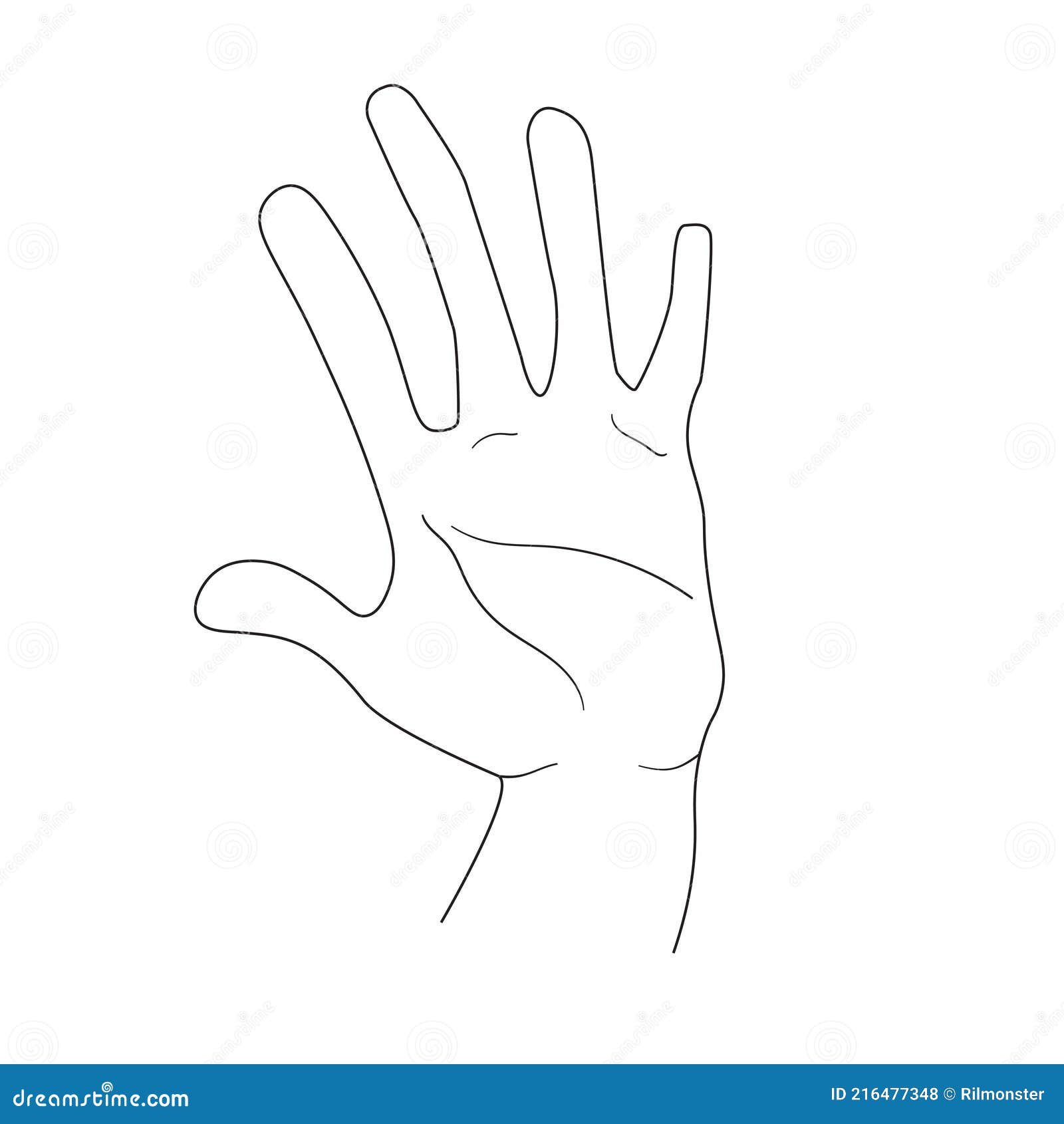 High Five Hand Vector Outline Illustrations Stock Vector - Illustration ...