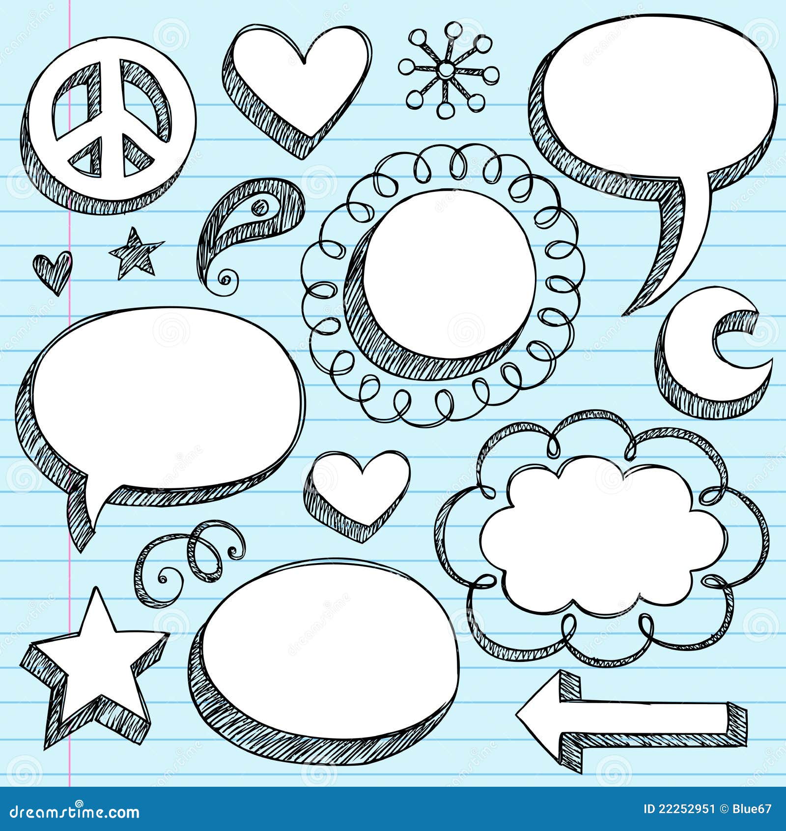 Hand-Drawn 3D Speech Bubbles Sketchy Doodles Stock Vector ... Hand-Drawn 3D Speech Bubbles Sketchy Doodles Stock Vector ...