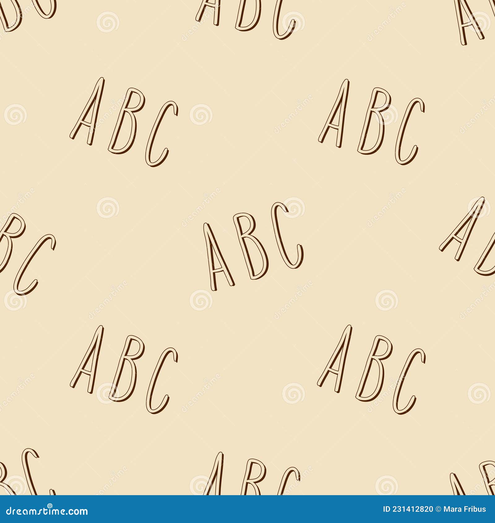 Hand Drawn Abc Seamless Pattern Background Stock Vector - Illustration ...