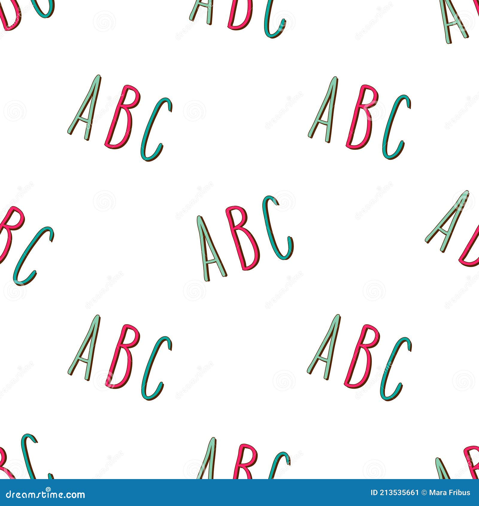 Hand Drawn Abc Seamless Pattern Background Stock Vector - Illustration ...