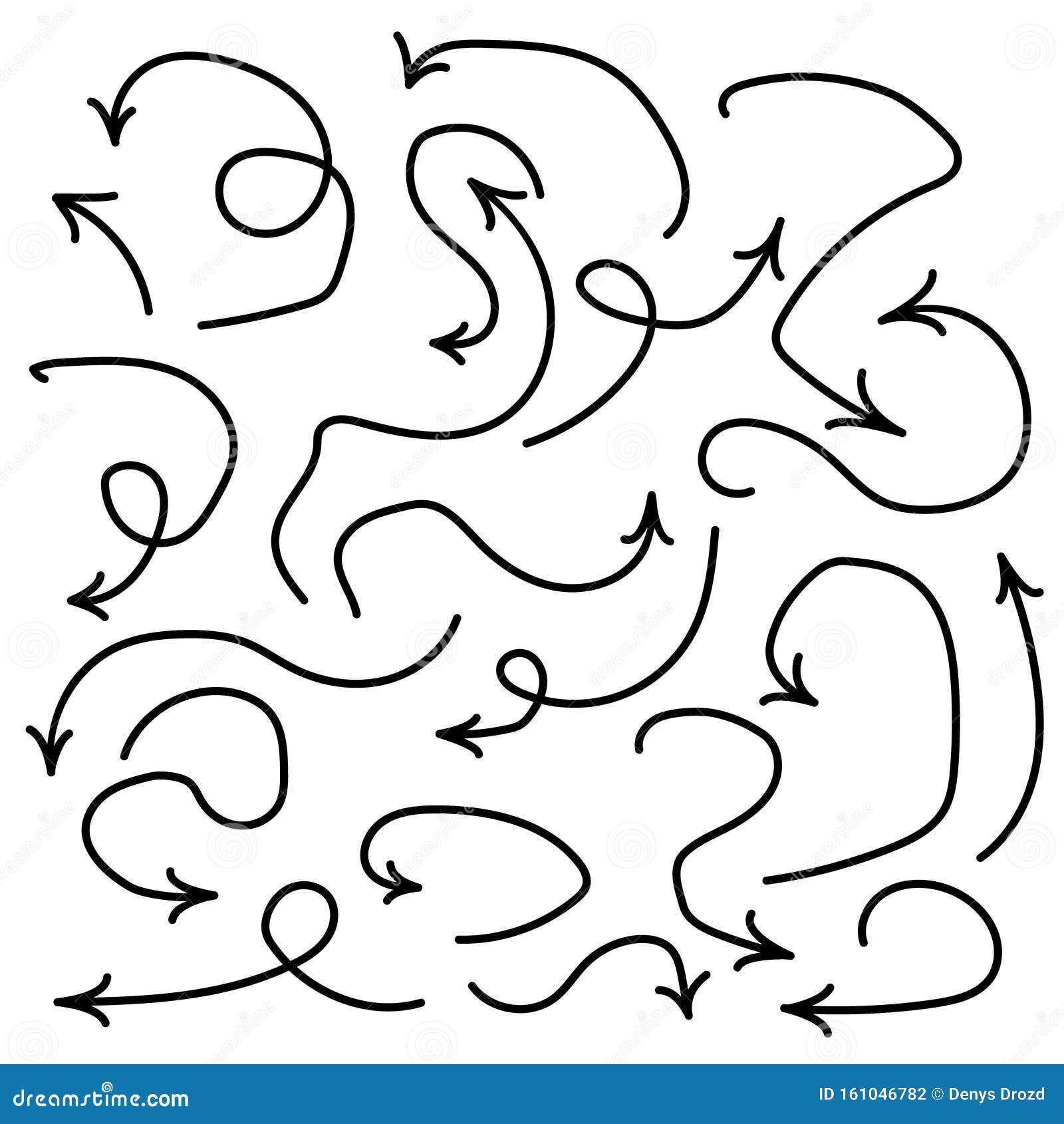 Hand Drawn Abstract Arrow Vector Icon Set. Vector Illustration ...