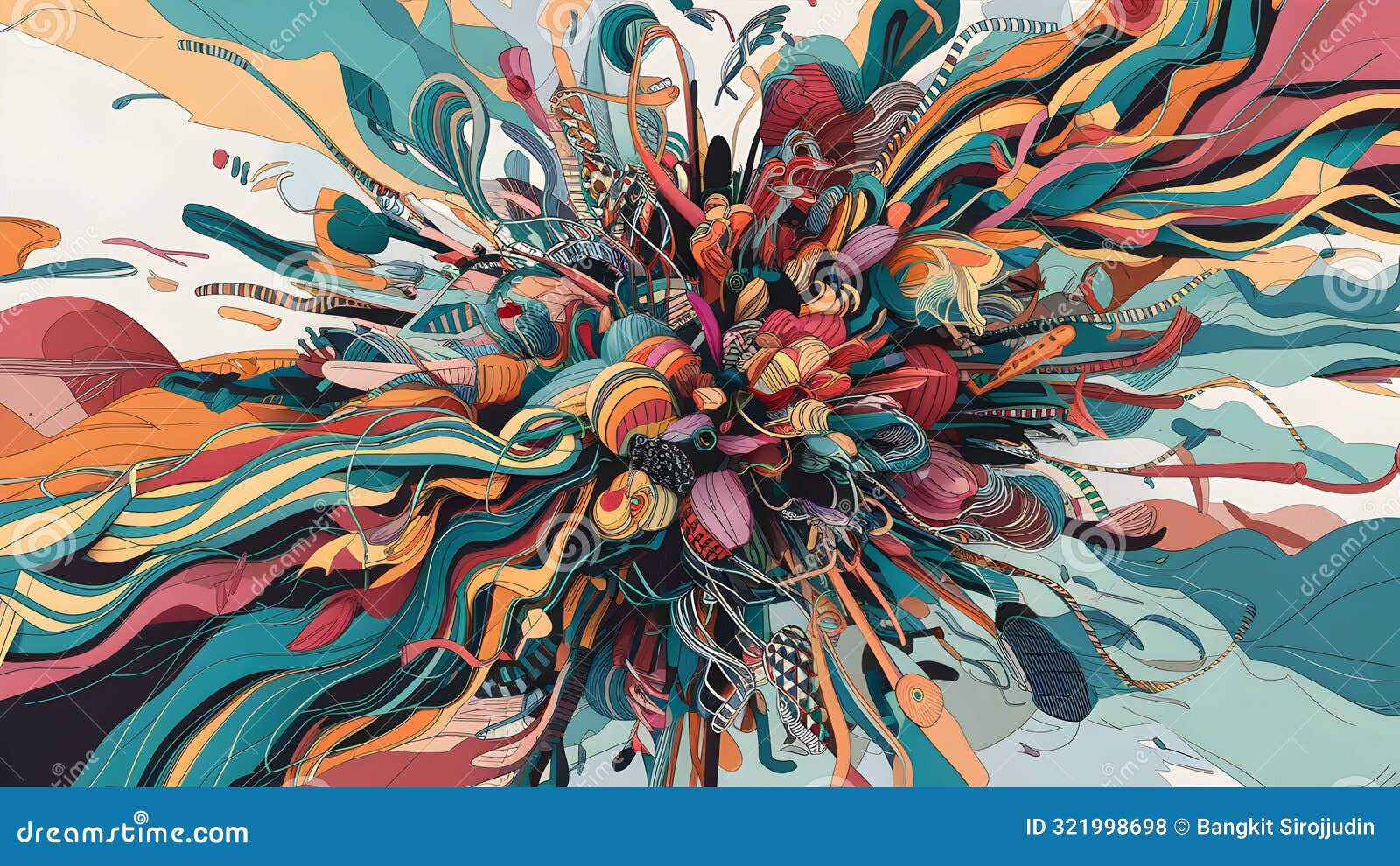 Hand-Drawn Abstract Background with Doodles and Patterns Stock ...