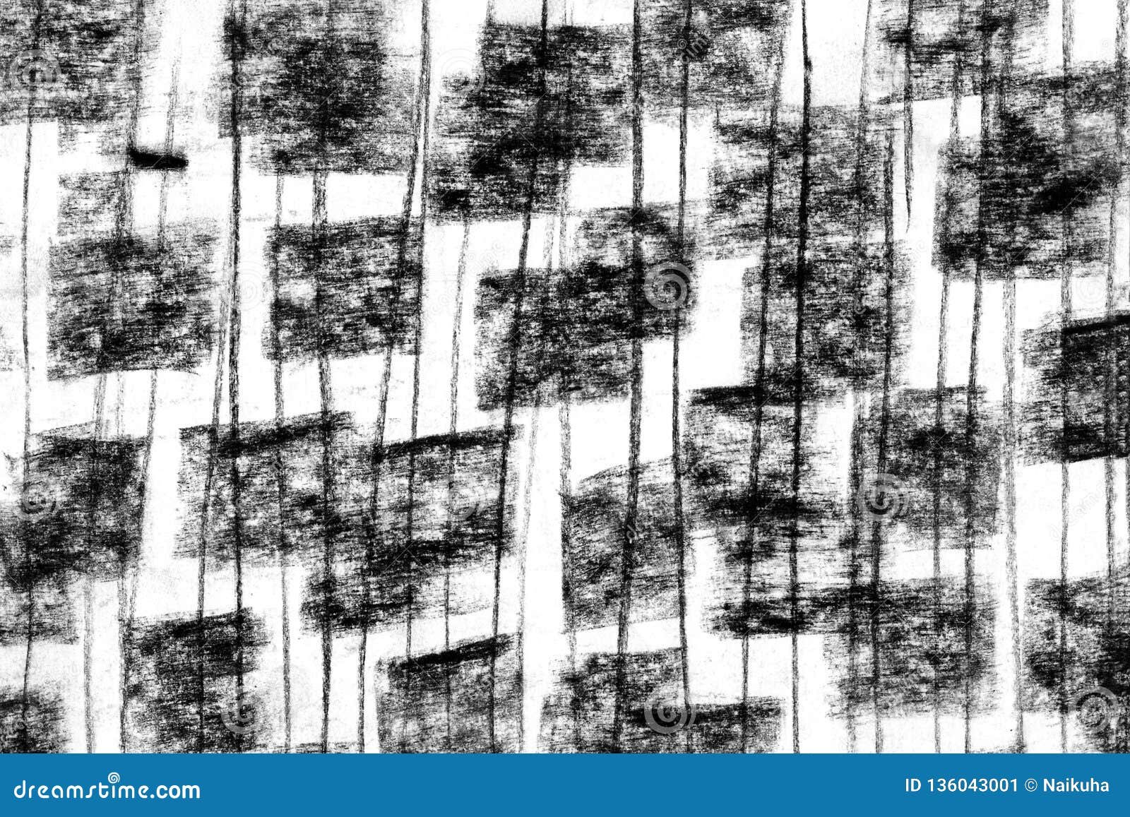 Hand Drawn Abstract Charcoal Texture on a Paper. Squares and Lines ...