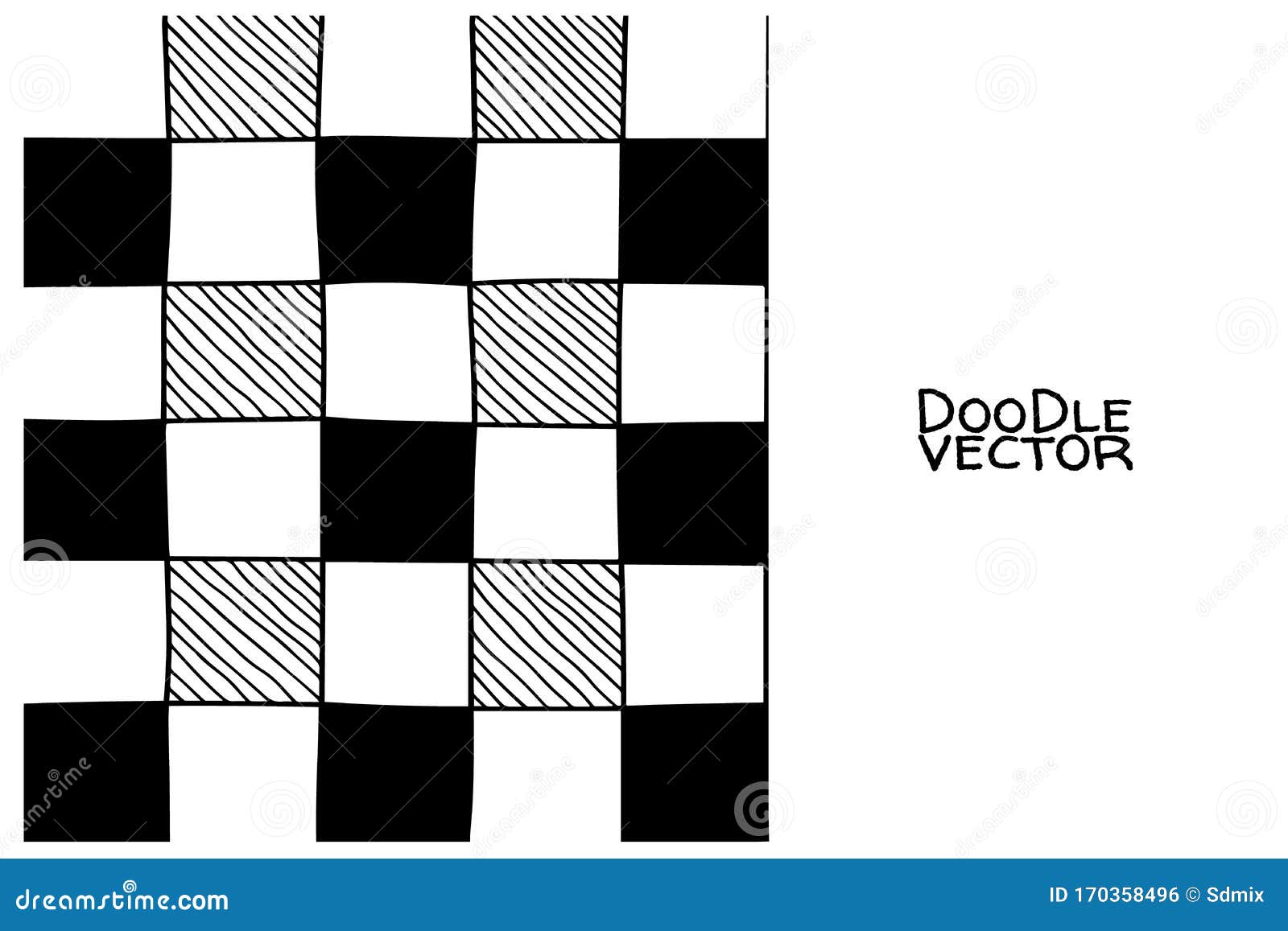 Hand Drawn Abstract Chessboard Pattern Stock Vector - Illustration of ...