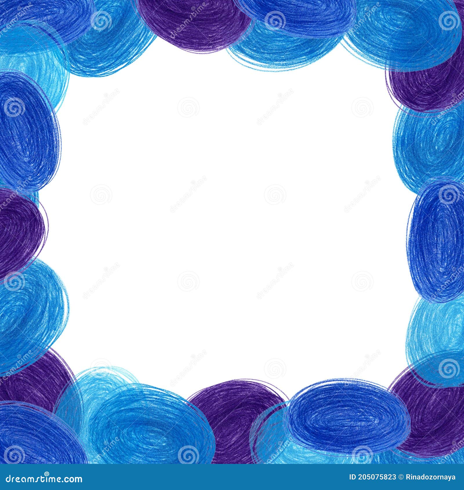Hand Drawn Abstract Color Pencil Frame for Holiday Stock Image - Image ...