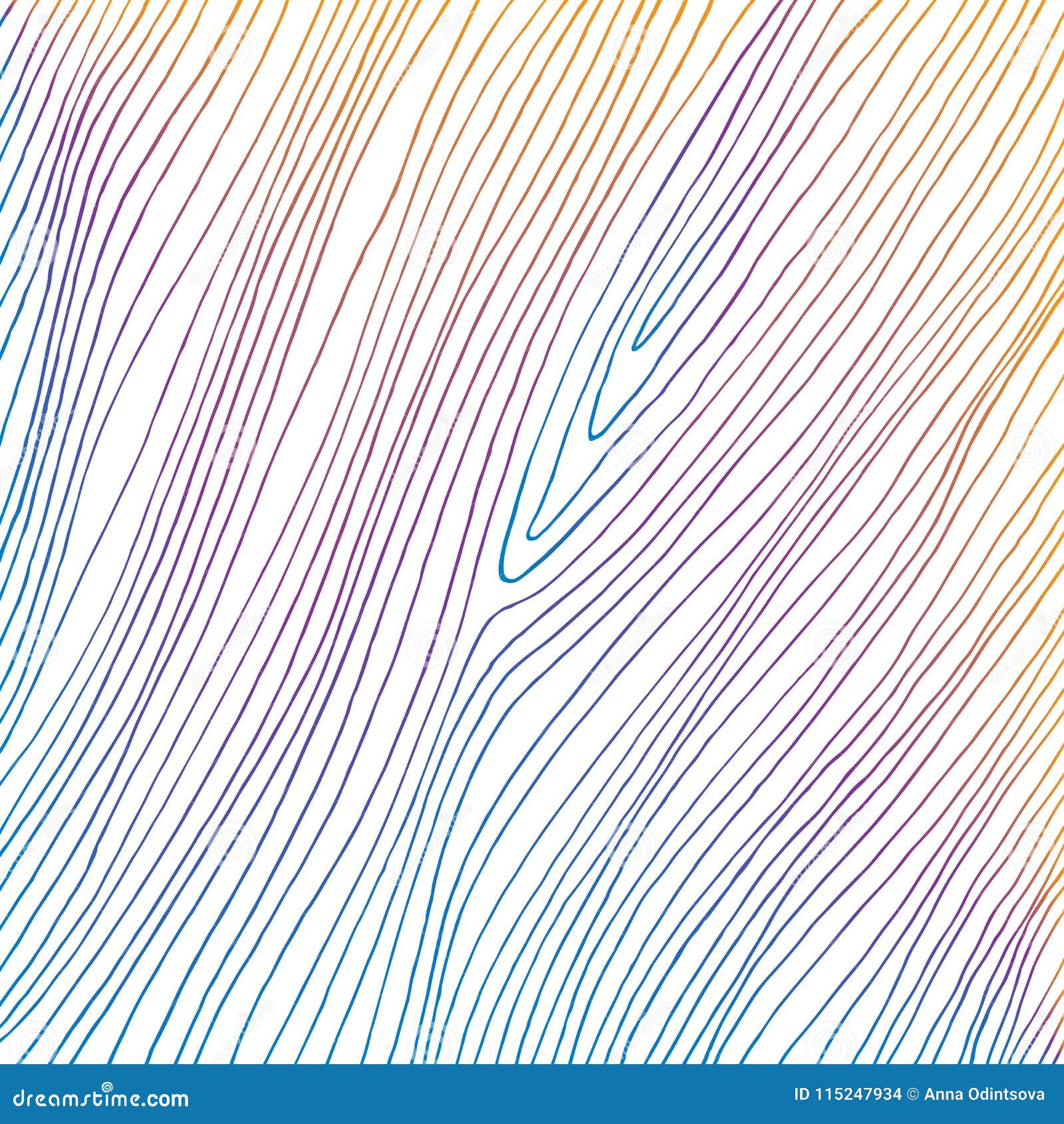 Hand Drawn Abstract Colored Thin Lines on White Background. Reminds ...