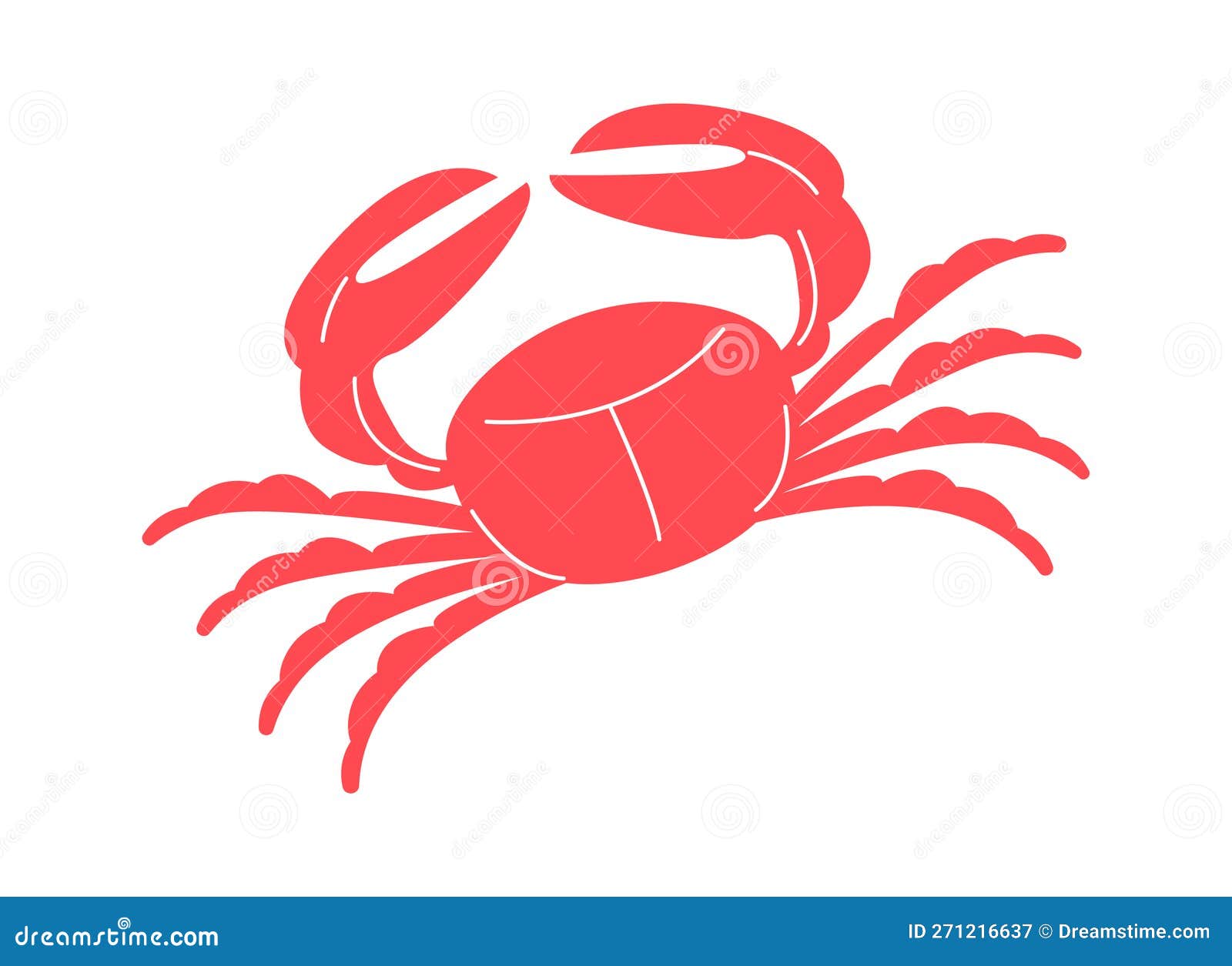 Hand Drawn Abstract Crab Design Element Seafood Illustration Stock ...
