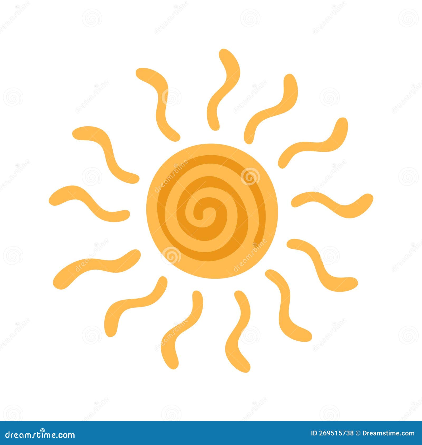 Hand Drawn Abstract Doodle Sun Flat Icon Stock Vector - Illustration of ...