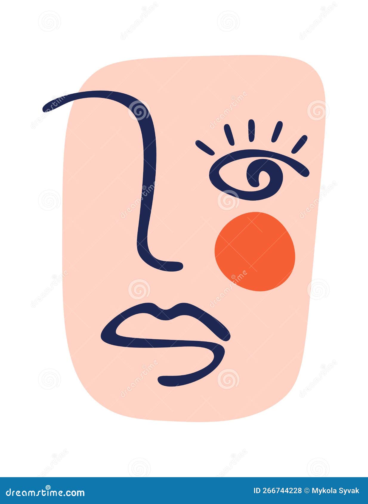 Hand Drawn Abstract Girly Face Doodle Flat Icon Stock Vector ...