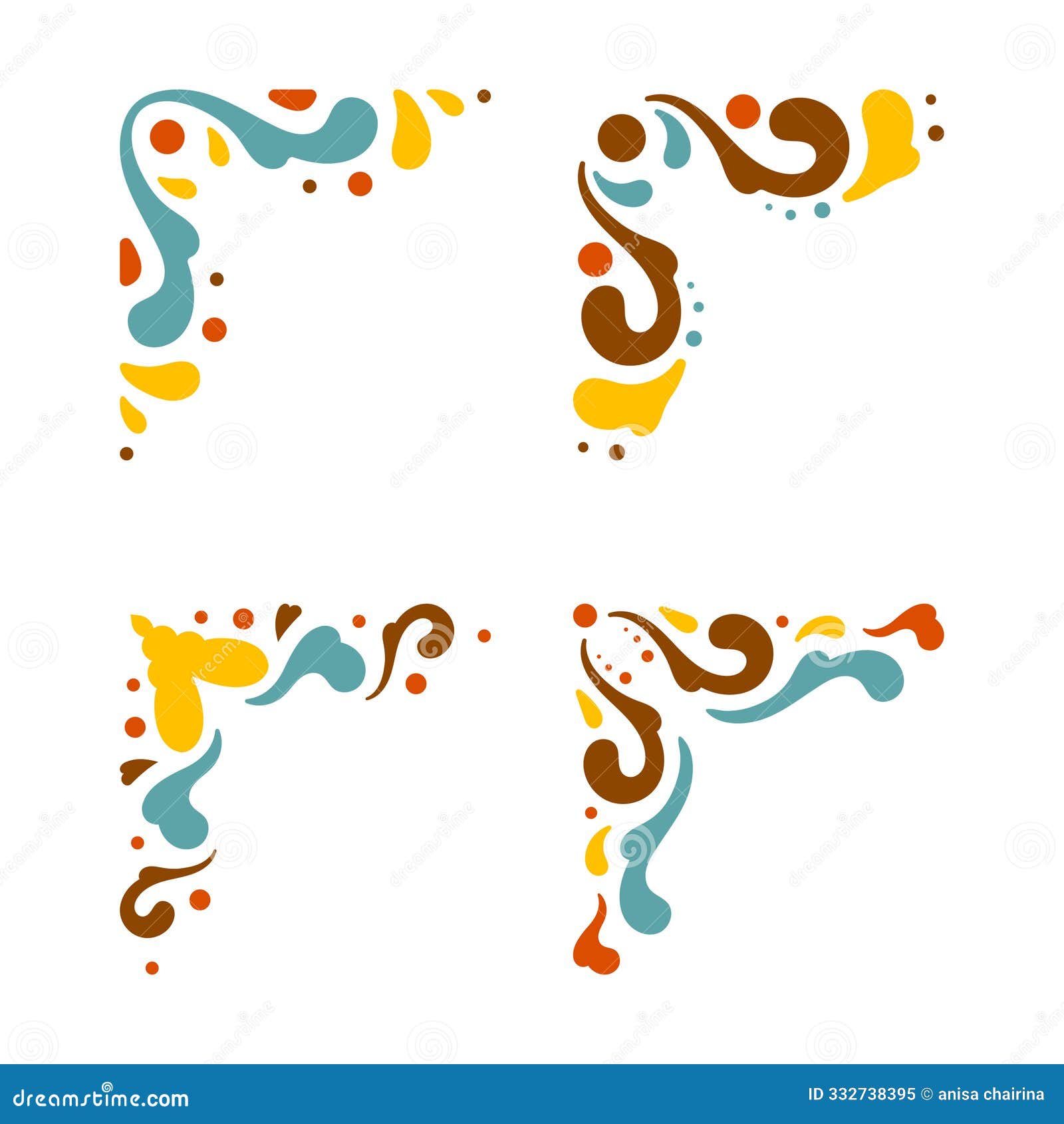 Hand Drawn Abstract Groovy Frame Design Element Vector Stock ...